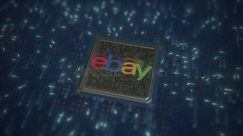 EBAY Logo on the Processor on Computer Board. Conceptual Editorial 3d ...