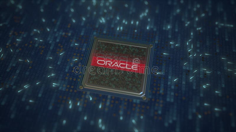 ORACLE SA Logo on the Chip on Computer Board. Conceptual Editorial 3d ...