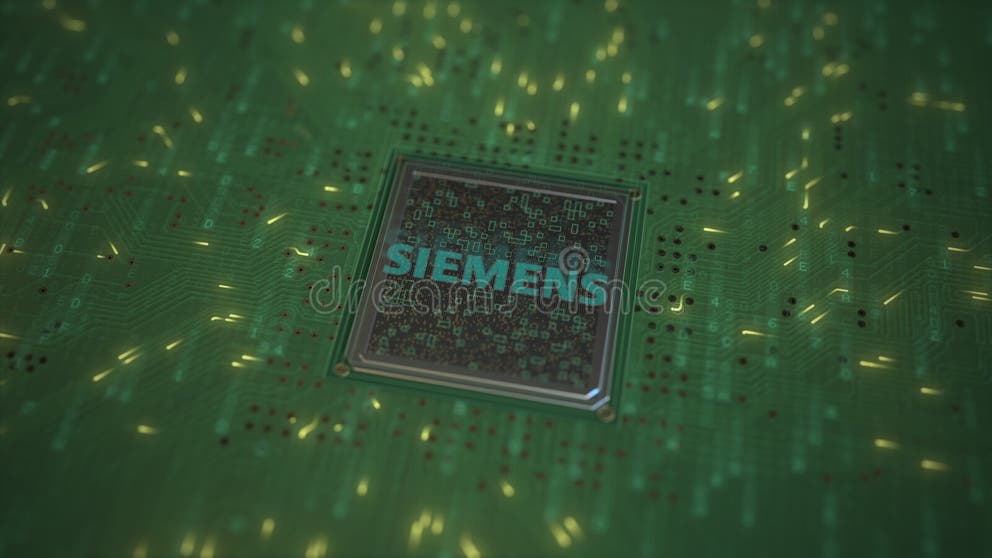 Computer Chip with the Logo of SIEMENS. Conceptual Editorial 3d ...