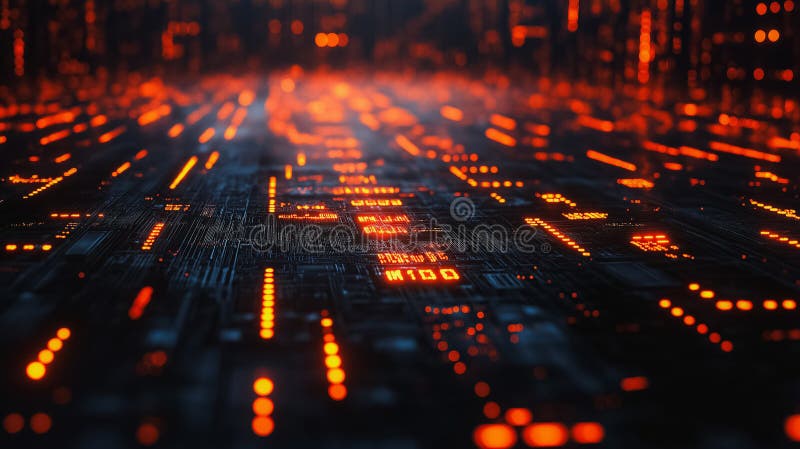 A Computer Chip with a Lot of Numbers on it Stock Illustration ...