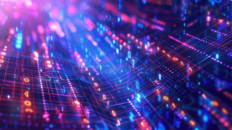 A Computer Chip with a Lot of Numbers on it Stock Illustration ...