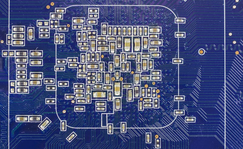 Computer Chip 3D Blueprint - Stock Image - Image of design ...