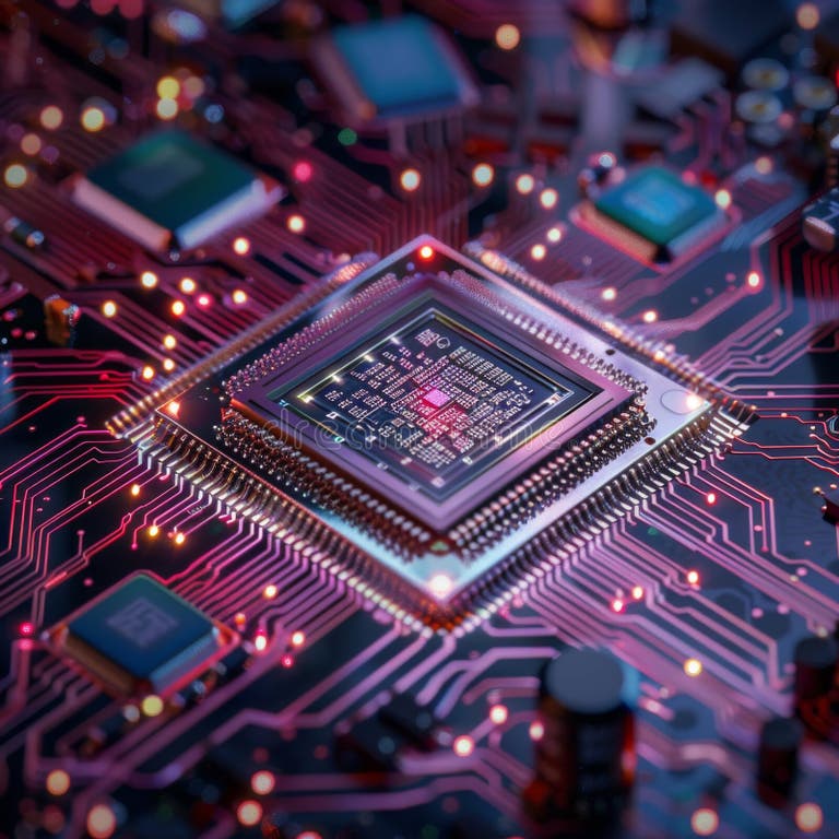 Computer Chip Macro Photo, Electronic Processor Microchip, Motherboard ...