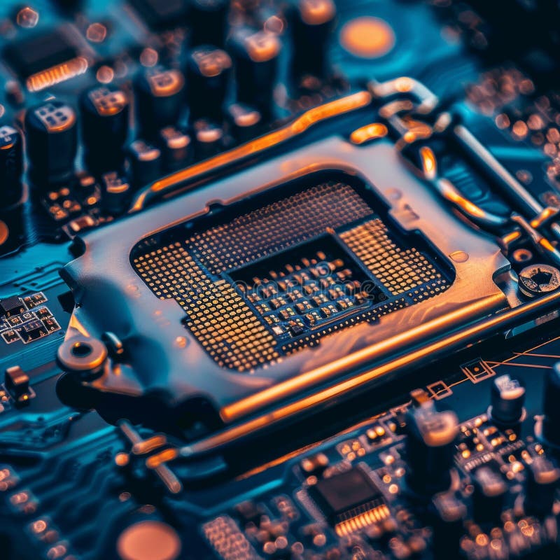 Computer Chip Macro Photo, Electronic Processor Microchip, Motherboard ... Computer Chip Macro Photo, Electronic Processor Microchip, Motherboard ...