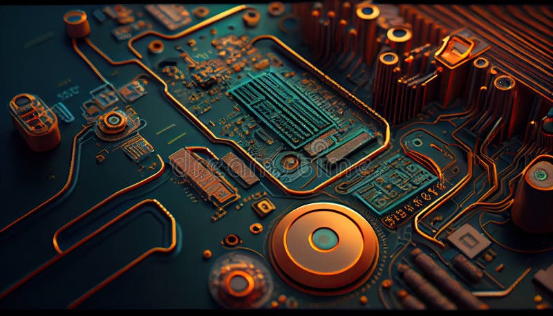 Computer Ship Macro Photo, Electronic Chip, Motherboard Part, Abstract ...