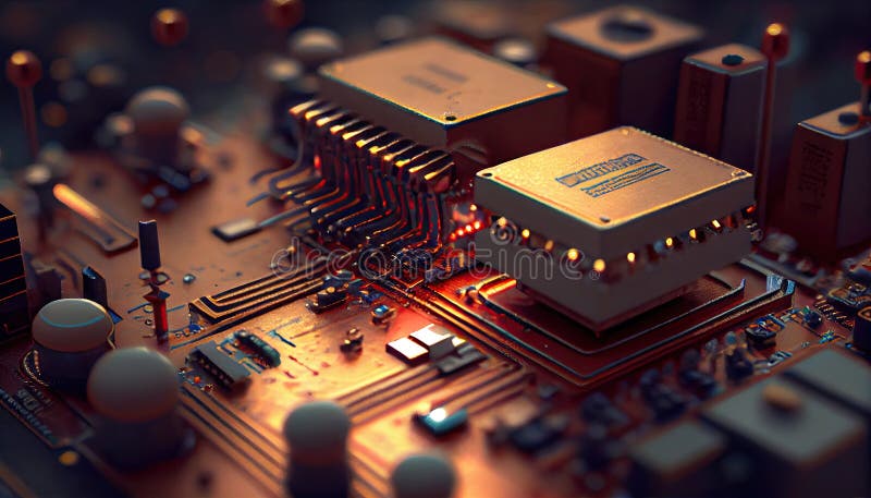 Computer Ship Macro Photo, Electronic Chip, Motherboard Part, Abstract ...