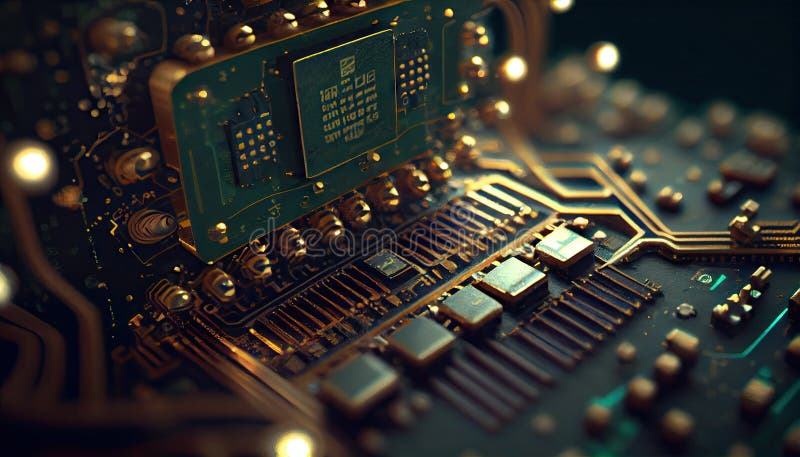 Computer Ship Macro Photo, Electronic Chip, Motherboard Part, Abstract ...