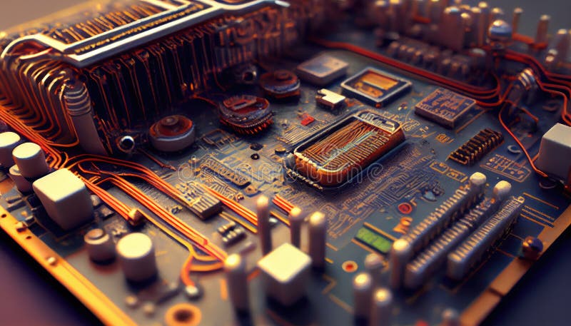 Computer Ship Macro Photo, Electronic Chip, Motherboard Part, Abstract ...