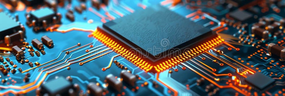 Computer Chip Macro Photo, Electronic Processor Microchip, Motherboard ...