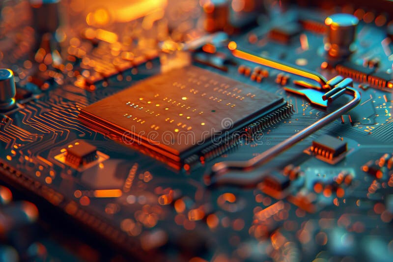 Computer Chip Macro Photo, Electronic Processor Microchip, Motherboard ...