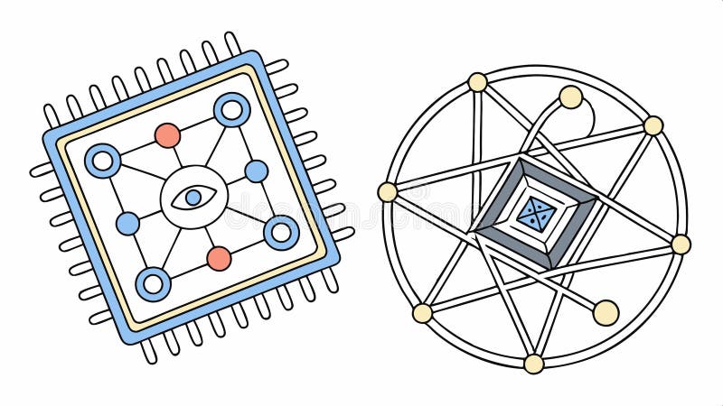 Computer Chip Mandala with Circuit Board Patterns Vector Design ...
