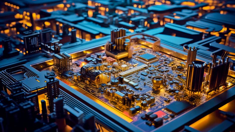 Computer Chip Manufacturing at Fab. Concept. Generative Ai Technology ...