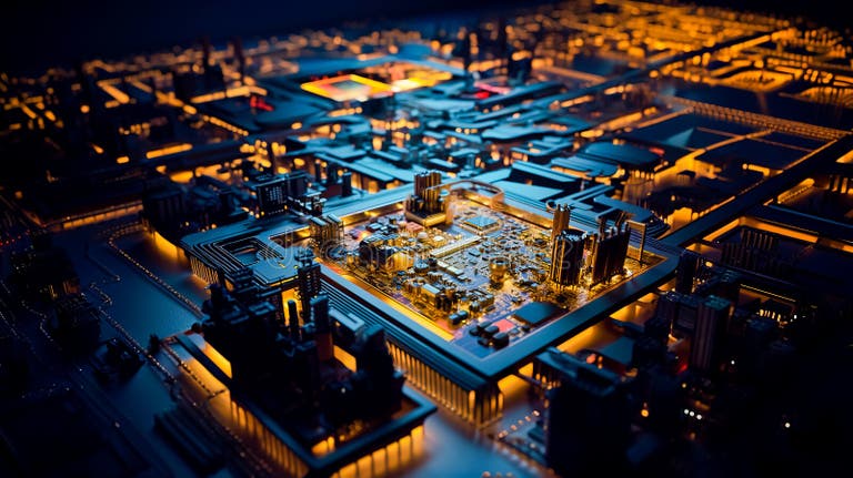 Computer Chip Manufacturing at Fab. Concept. Generative Ai Technology ...