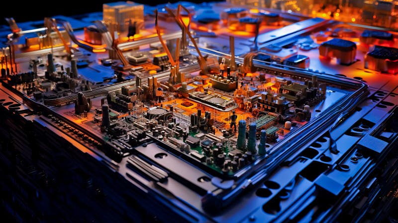 Computer Chip Manufacturing at Fab. Concept. Generative Ai Technology ...