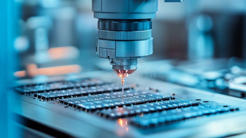 Computer Chip Manufacturing at Fabric. Semiconductor Packaging Process ...