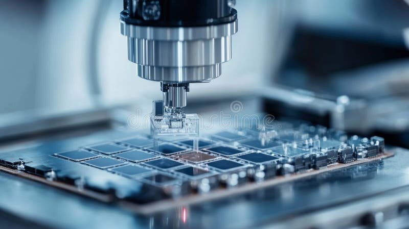 Computer Chip Manufacturing at Fabric. Semiconductor Packaging Process ...