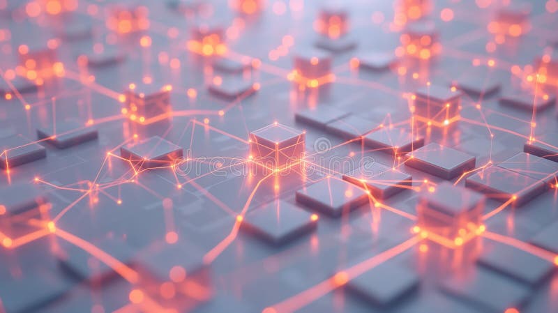 A Computer Chip with Many Small Squares and Lines. Neural Network ...