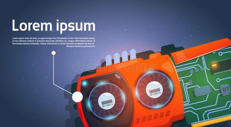 Micro Processor Computer Chip Motherboard System Banner with Copy Space ...