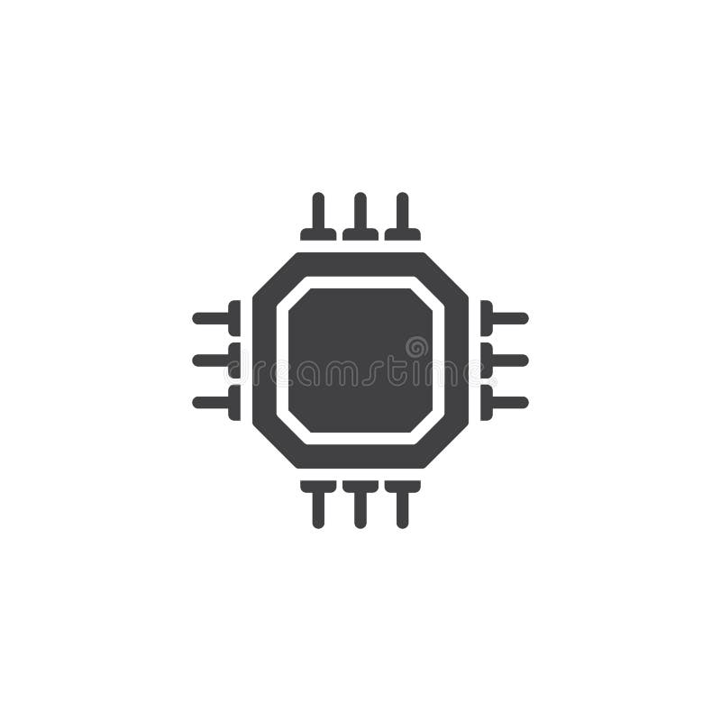 Computer Chip Microprocessor Vector Icon Stock Vector Illustration Of Circuit Memory 142035525