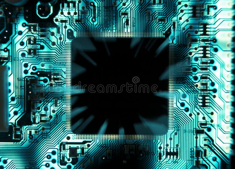 Computer-Chip Mit Den Farben, Die Nach Innen Verbreiten Stockbild ...