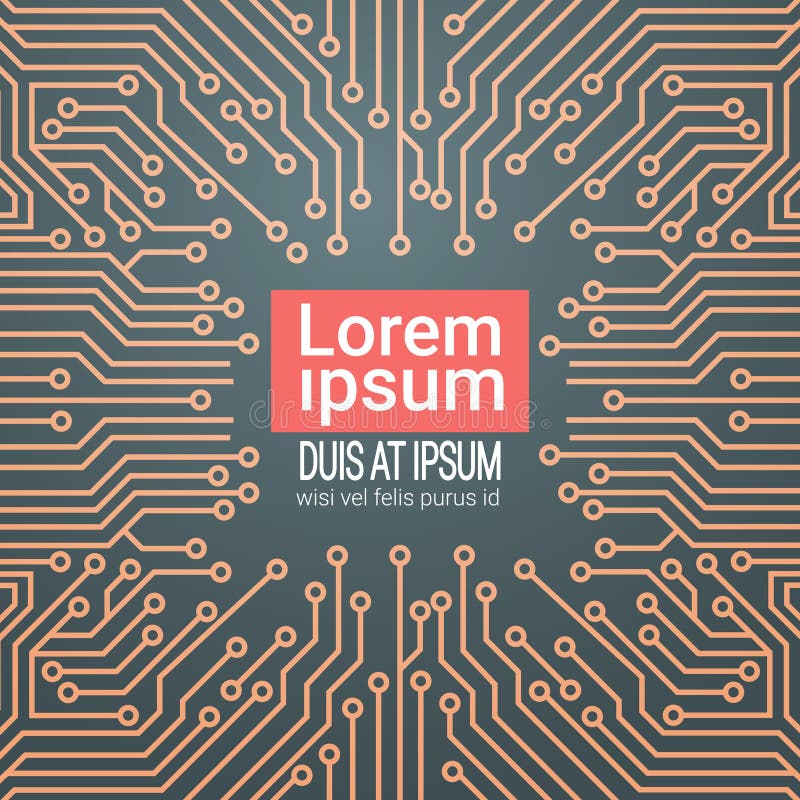 Micro Processor Computer Chip Motherboard System Banner with Copy Space ...