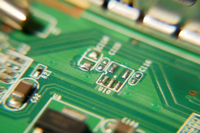 Computer Chip, Motherboard, Futuristic Circuit Board with Electrons ...