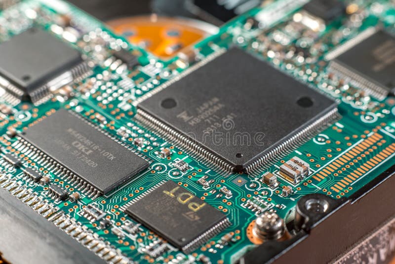 Computer Chip on Motherboard Macro. Technology Concept Stock Image ...