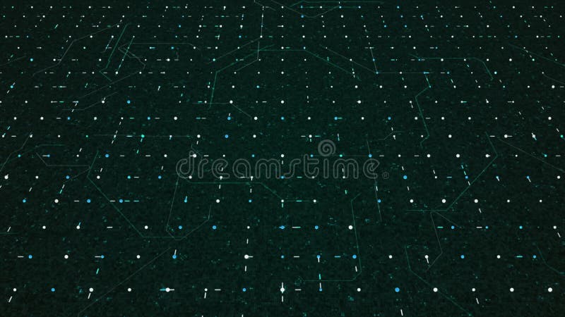 Computer Chip with Moving Dots and Lines. Animation Stock Footage ...