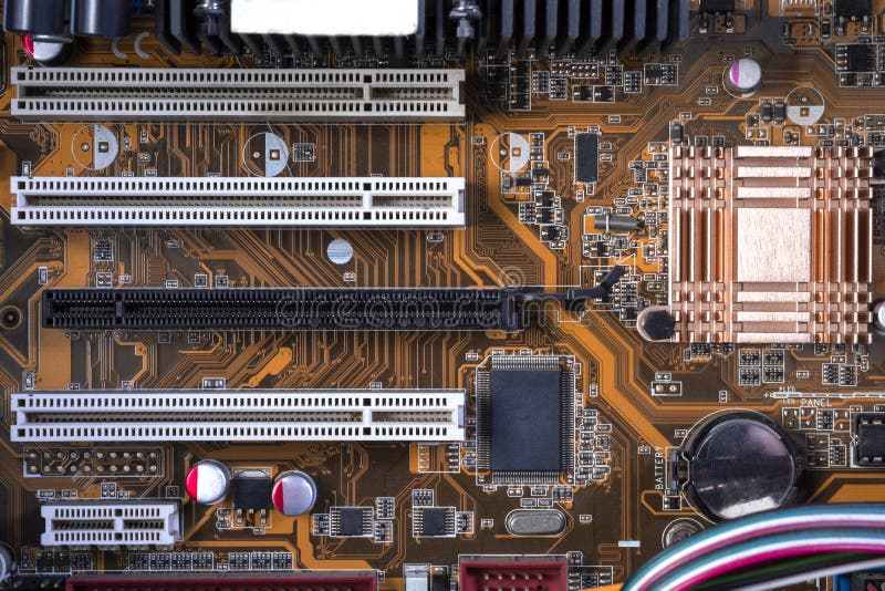 Computer Chip of the Old Computer Stock Photo - Image of technology ...