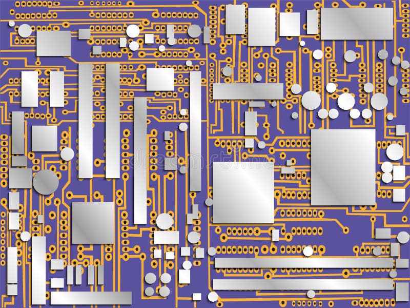 Computer Chip Panel. Conventional Image. Vector Illustration ...