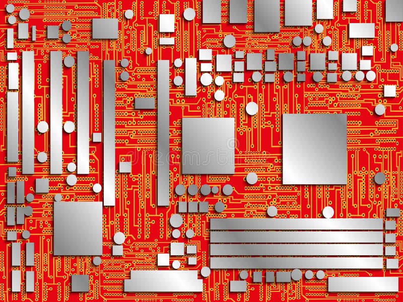 Computer Chip Panel. Conventional Image. Vector Illustration ...