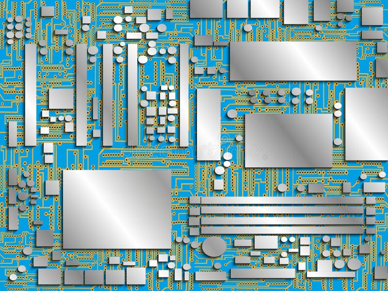 Computer Chip Panel. Conventional Image. Vector Illustration ...