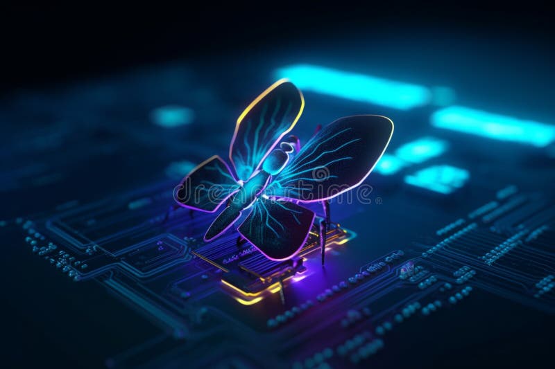 Computer Chip with Processor Background. Created with Generative Ai Technology Stock ...