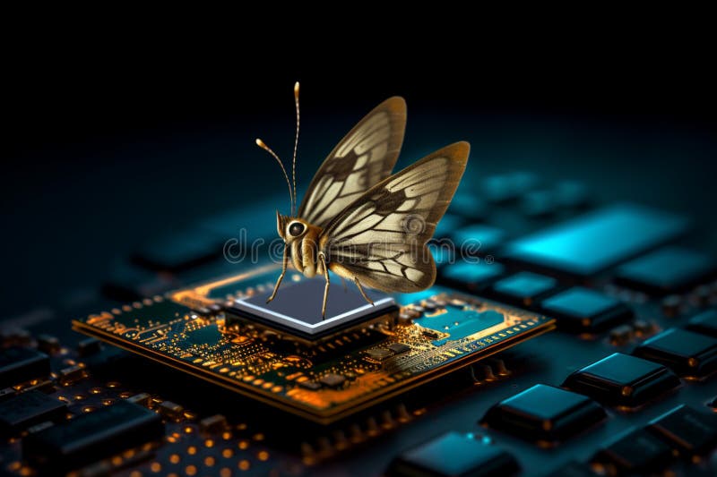 Computer Chip with Processor Background. Created with Generative Ai Technology Stock ...