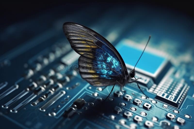 Computer Chip with Processor Background. Created with Generative Ai Technology Stock ...