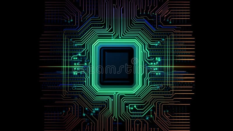 Computer Chip with Processor Background. Created with Generative Ai ...