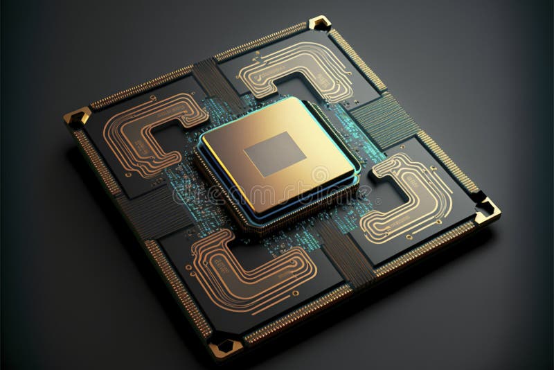 Computer Chip with Processor Background. Created with Generative Ai ...