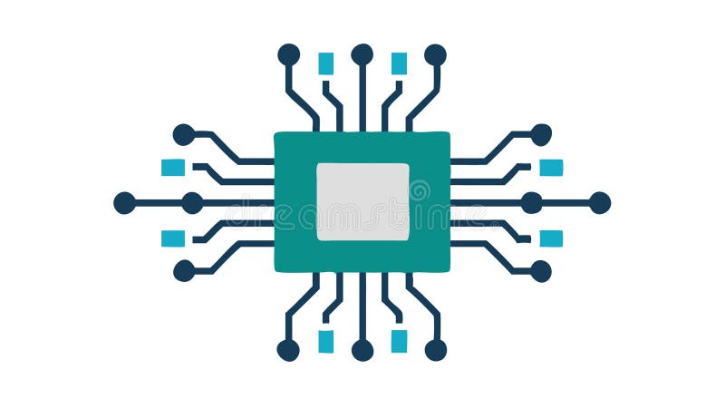 Computer Chip Processor Icon Vector Illustration, Technology AI, Vector ...
