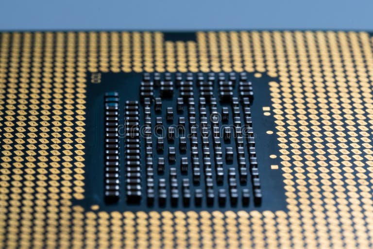 Computer Chip Processor without Legs with Microcircuits Stock Image ...