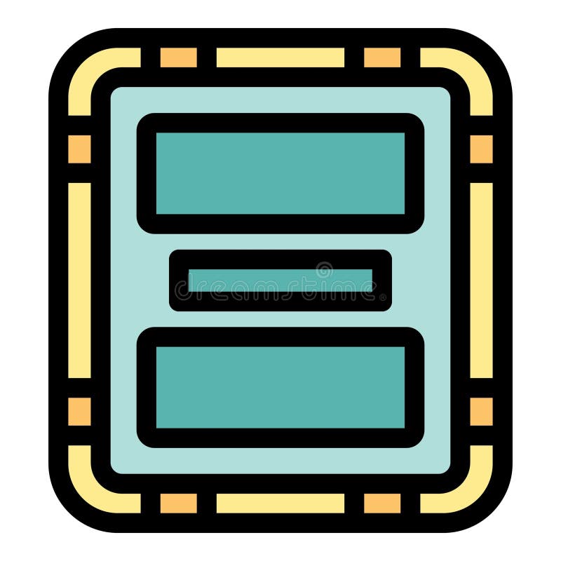 Computer Chip Processor Performing Operations Icon Outline Style Stock Vector Illustration Of