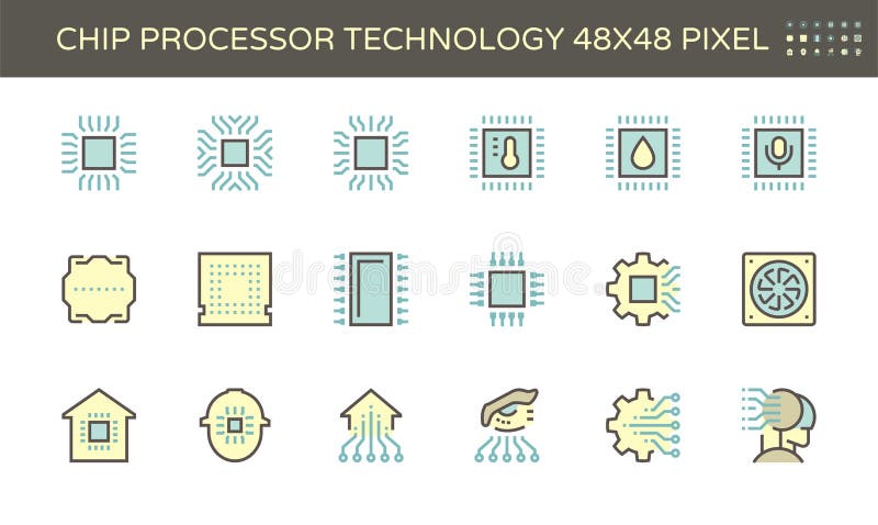Computer chip processor stock vector. Illustration of electronic ...