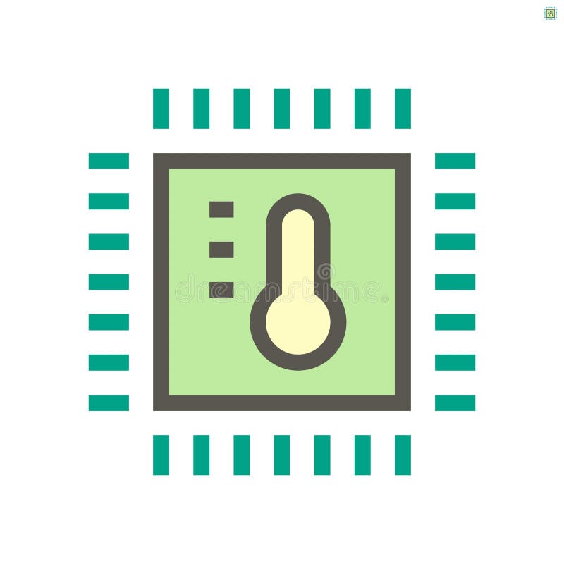 Cold and Hot Processor Chip, Circuit. Vector Icon Template Stock ...