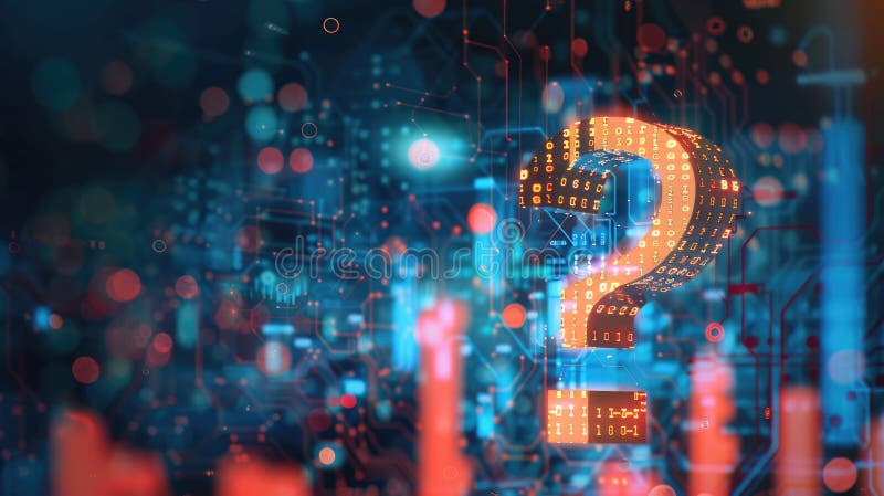 A Computer Chip with a Question Mark on it Stock Illustration ...