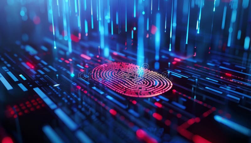 A Computer Chip with a Red Fingerprint on it by AI Generated Image ...