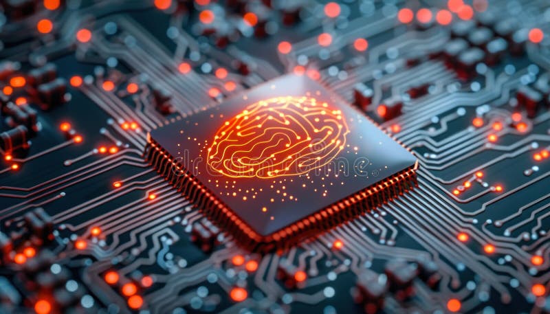 A Computer Chip, Resembling a Brain, is Carefully Situated on the ...