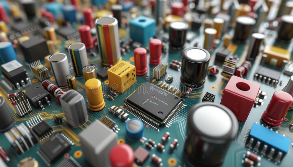 Computer Chip Semiconductor with Electrical Component, Motherboard ...