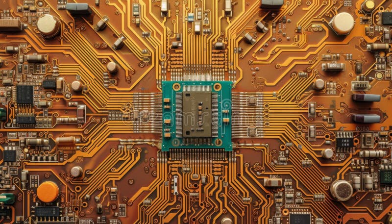 Computer Chip Semiconductor with Electrical Component, Motherboard ...