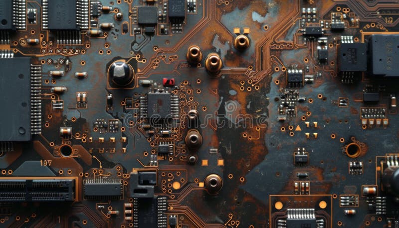 Computer Chip Semiconductor with Electrical Component, Motherboard ...