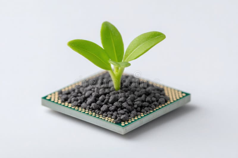 Modern Technology Meets Nature with a Plant Growing on a Computer Chip ...