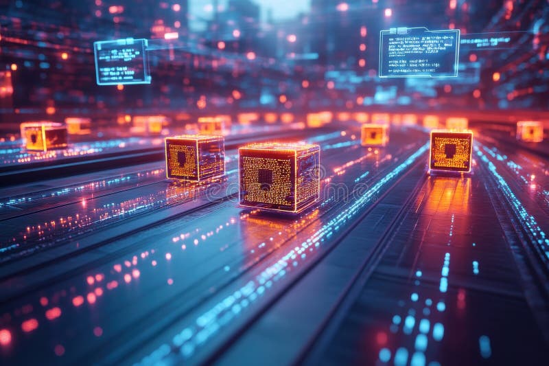 Computer Chip Shown Bright Orange Background Stock Photos - Free ...